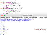 Python Program To Print Right Pascals Star Triangle