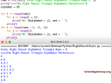 Python Program To Print Right Pascals Triangle Alphabets Pattern