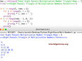 Python Program To Print Right Pascals Triangle Of Multiplication