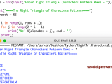 Python Program To Print Right Triangle Character Pattern