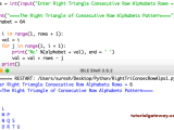 Python Program To Print Right Triangle Of Consecutive Row Alphabets Pattern