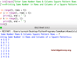 Python Program To Print Same Numbers In Square Rows And Columns