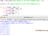 Python Program To Print Square Pattern Of Left Shift Numbers