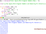 Python Program To Print Square With Diagonal Numbers Pattern