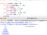 Python Program To Print Triangle Of Mirrored Numbers Pattern