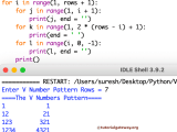 Python Program To Print V Numbers Pattern