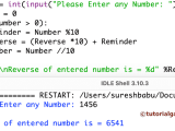 Python Program To Reverse A Number