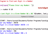 Python Program To Find Last Digit In A Number