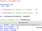 Python Program To Find Rhombus Area