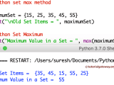 Python Set Max Method