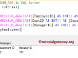 Sql Checksum Agg Function