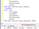 Sql Intersect