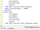 Sql Intersect