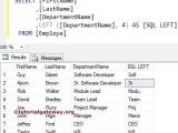 Sql Left Function