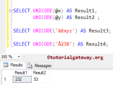 Sql Unicode Function