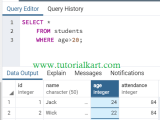 Postgresql Where Clause