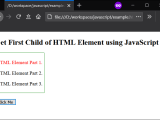 How To Get First Child Of An Html Element In Javascript
