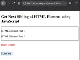 How To Get Next Sibling Of An Html Element In Javascript
