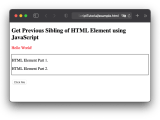 How To Get Previous Sibling Of An Html Element In Javascript