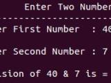 Division Of Two Numbers C Program
