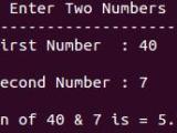 Division Of Two Numbers C Program