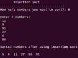 Sort Elements Using Insertion Sort C Program