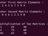 Multiplication Of Two Matrices C Program