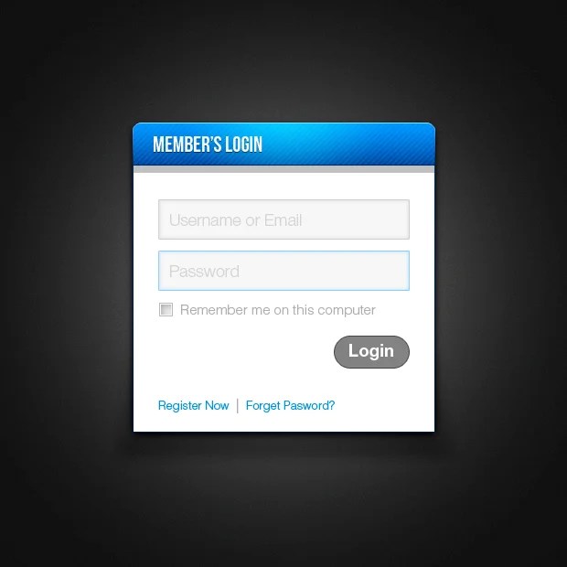 Member's Login Box | TutorialsBucket