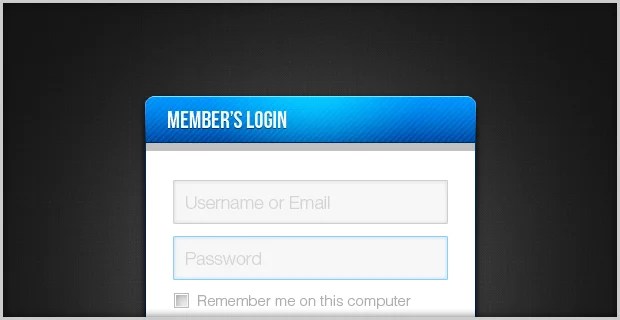 Member's Login Box | TutorialsBucket