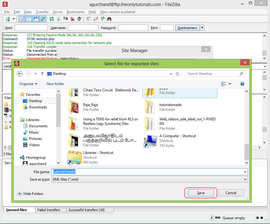 Learn to Import and Export FTP details in Filezilla - Tutorials Made