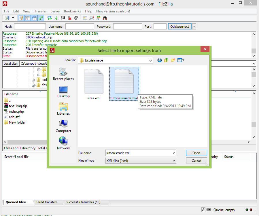 Learn to Import and Export FTP details in Filezilla - Tutorials Made