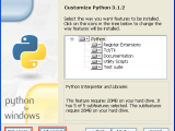 Python Features Installation Selection Page