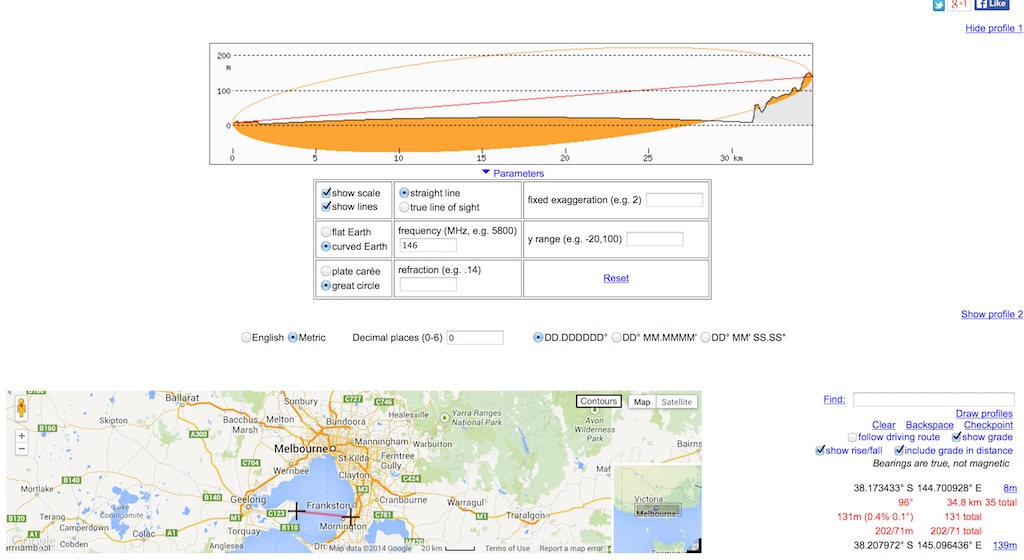 HeyWhatsThat! Coverage Prediction Software - VK3BQ