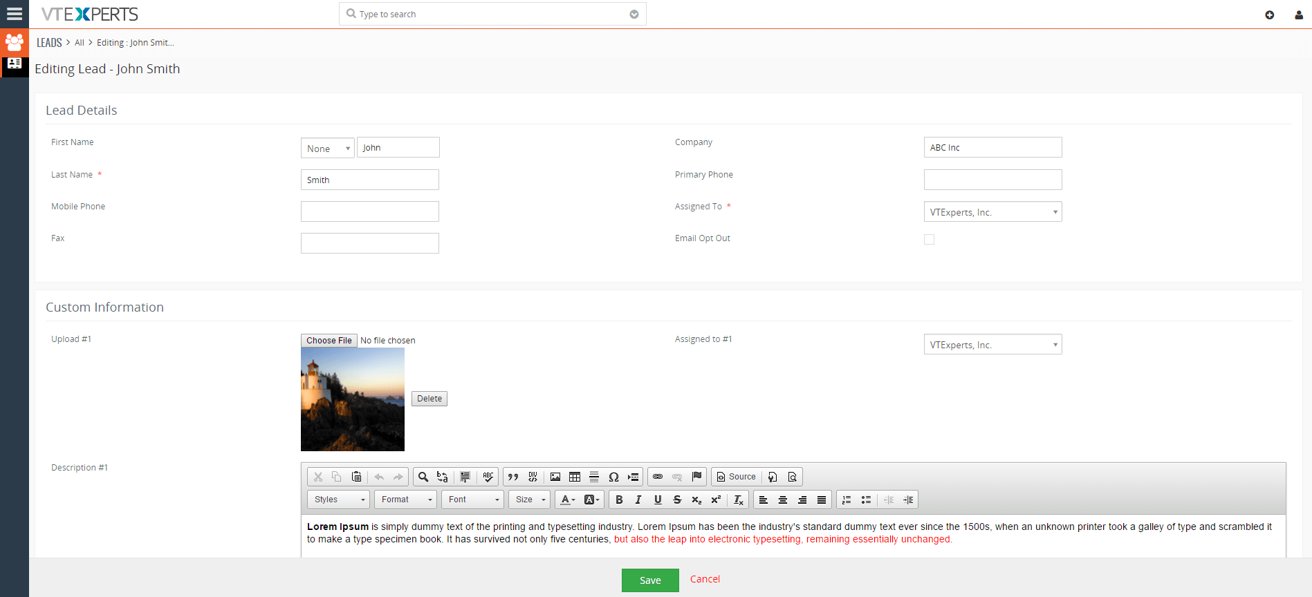 VTiger Advanced Custom Fields (HTML Description, Assigned To, Upload)