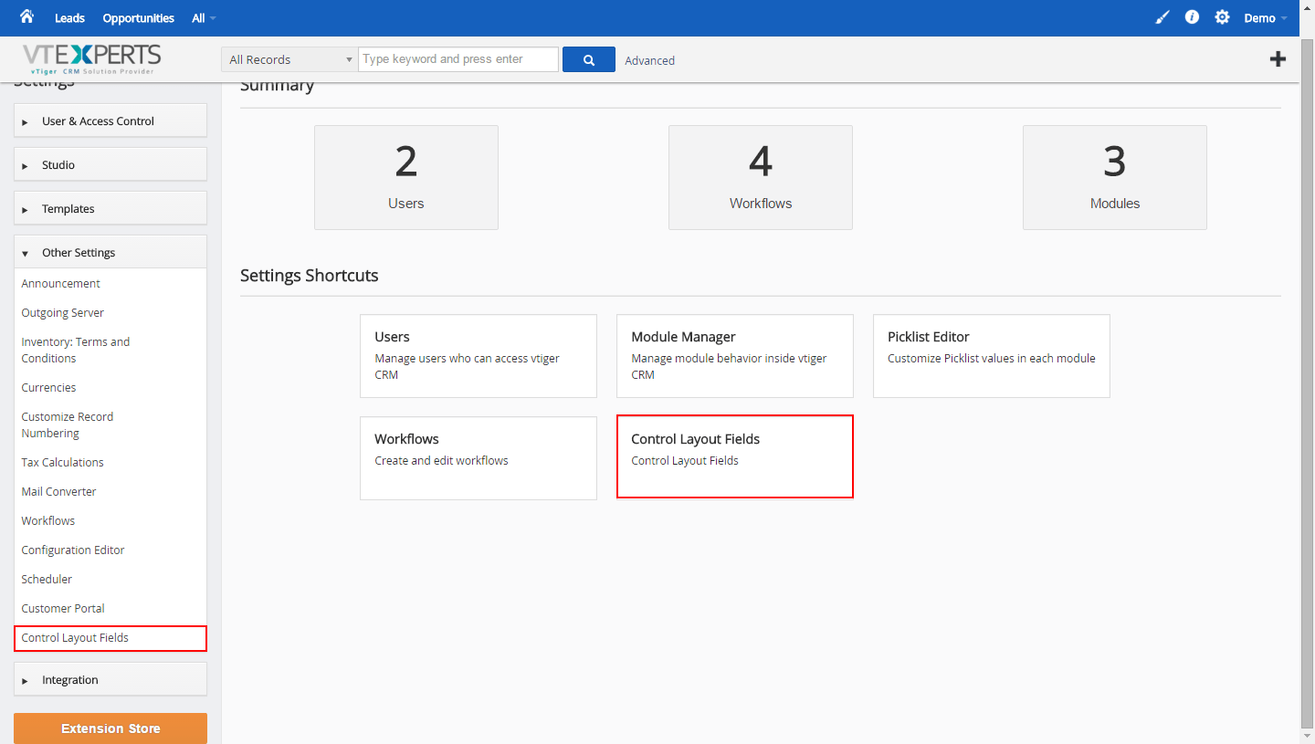 VTiger Conditional Layouts - Based on Field Values