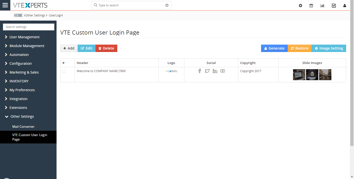 Custom Login Page - VTiger Experts