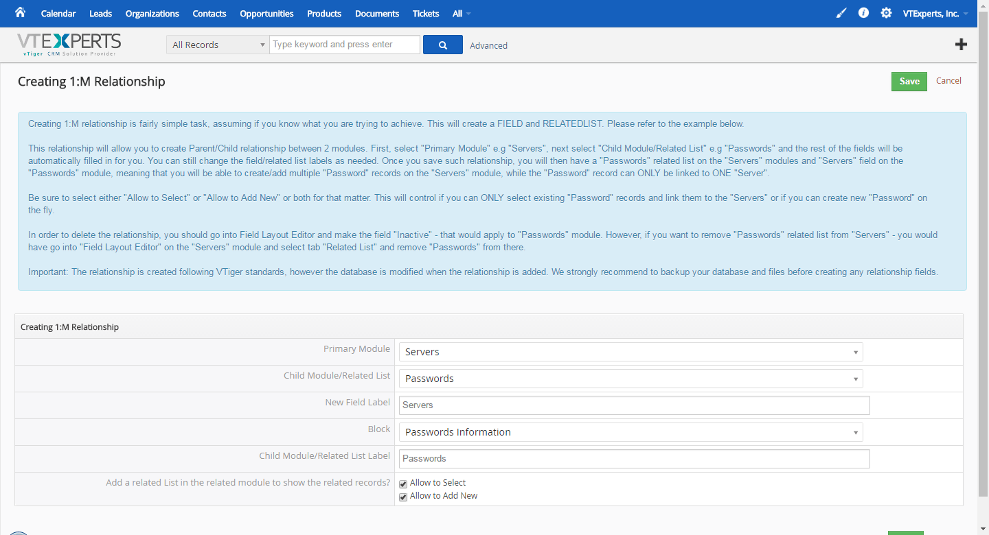 Custom Module & Relationship Builder For VTiger