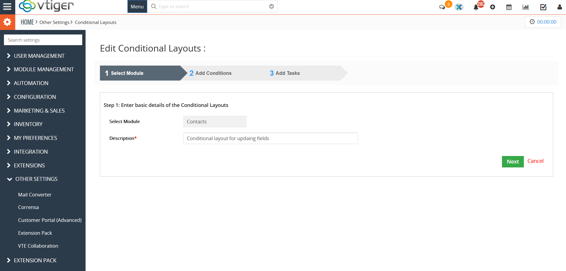 Conditional Layouts - VTiger Experts