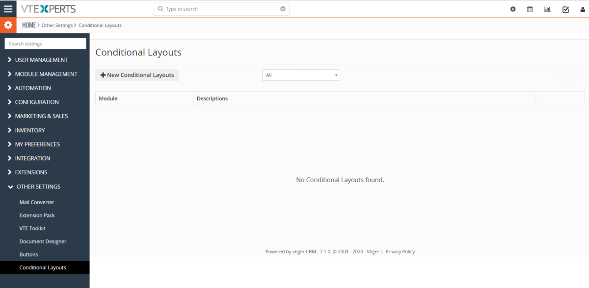 Conditional Layout - Role Based Permission - VTiger Experts