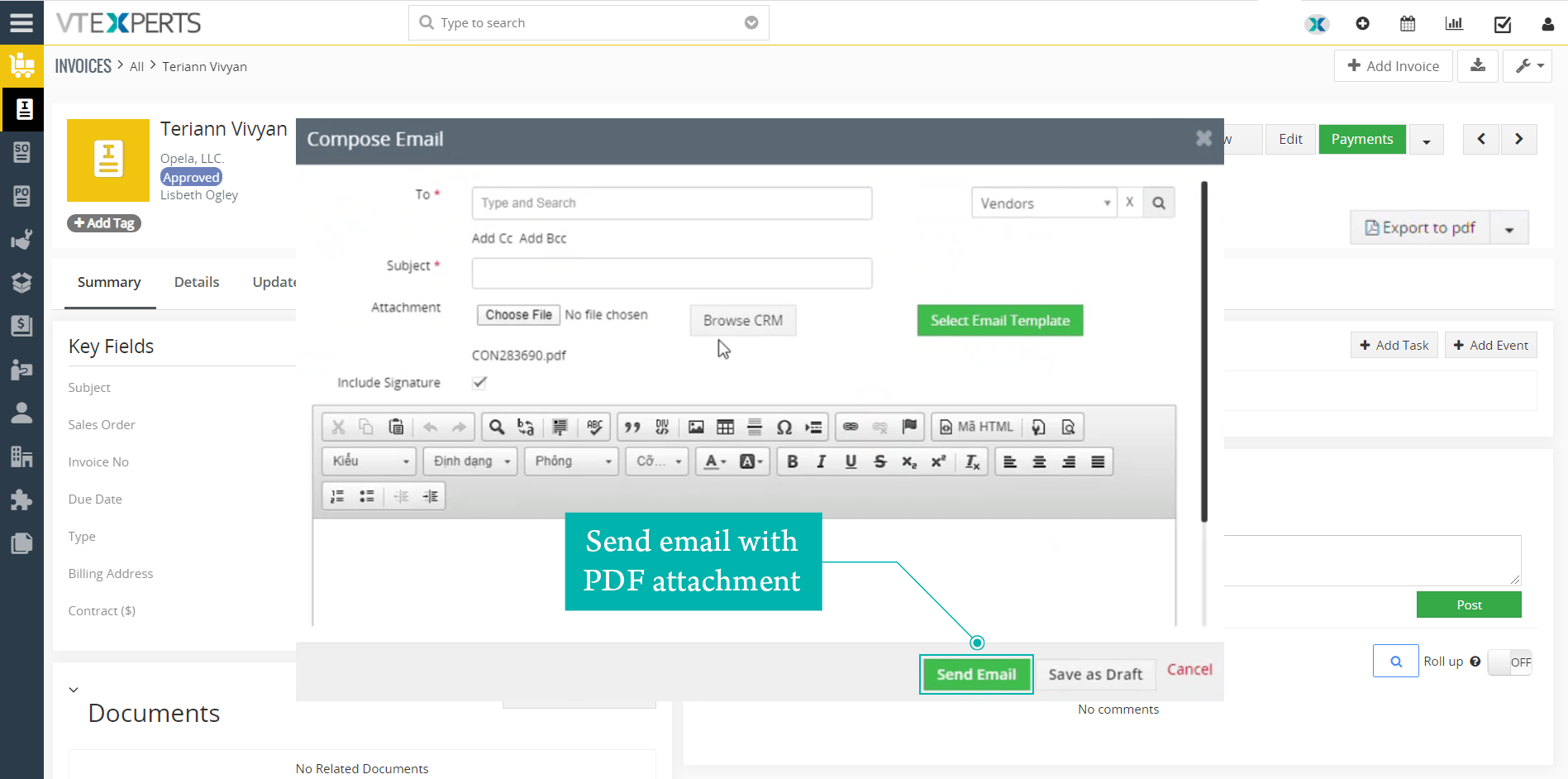 VTExperts PDF template Tracker - VTiger Experts vTiger Tweaks