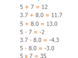 C Display Various Type Or Arithmetic Operation