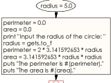 Ruby Basic Exercises Compute The Parameter And Area W3resource
