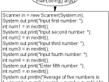 Java Calculate And Print The Average Of Five Numbers