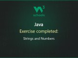 Completed Exercise Java String Numbers