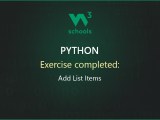 Completed Exercise Python Add List Items