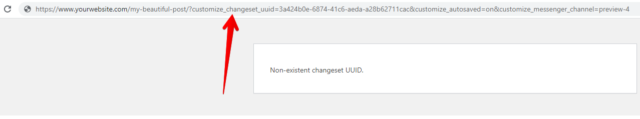 How to fix WordPress non-existent changeset UUID?