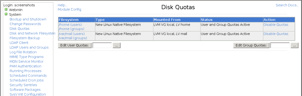 Quotas | MN Linux