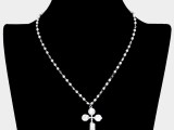 Mother Of Pearl Cross Pendant Necklace
