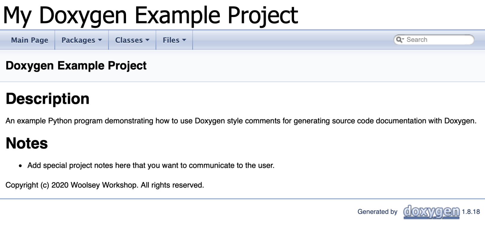 Documenting Python Programs With Doxygen Woolsey Workshop