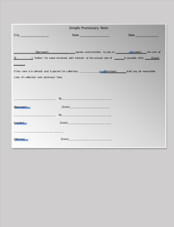 Promissory Note Template | Free Word Templates